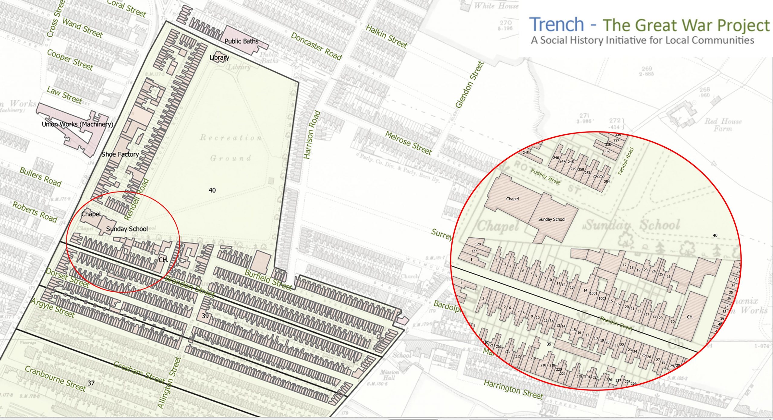 BUSMCLsampleTrench - Trench,The Great War Project / Map Leicester 2500